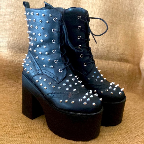 Shoes | Spiked Platform Boots | Poshmark
